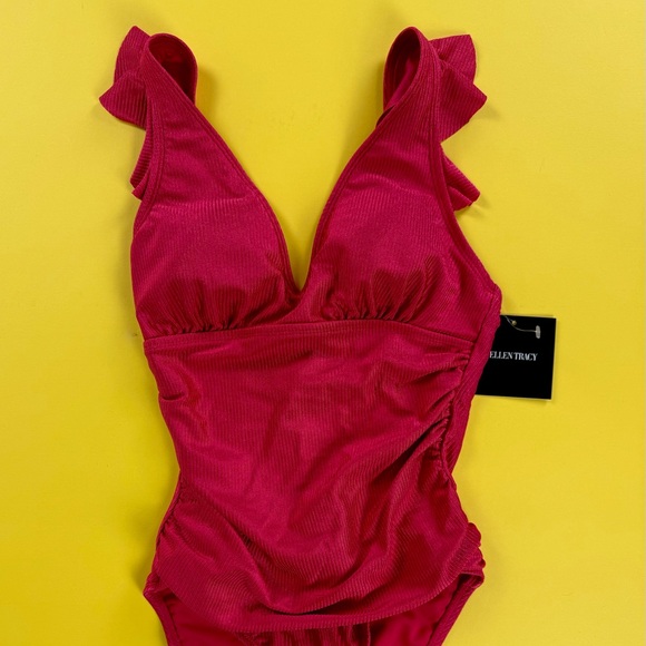 Ellen Tracy | Swim | Ellen Tracy Flutter Sleeve Vneck Onepiece Swimsuit ...
